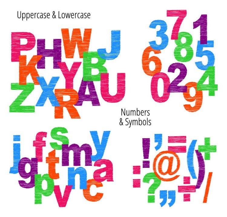 Digital Alphabet Letters Clipart Set-Colorful by JLaurieStudio