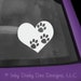 Three Paws on Heart Vinyl Sticker