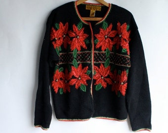 Popular items for poinsettia sweater on Etsy