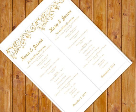 Wedding Program Template DIY Editable Word by TheDesignsEnchanted