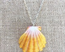 Sunrise Shell Necklace, 18", Sterling Silver Chain