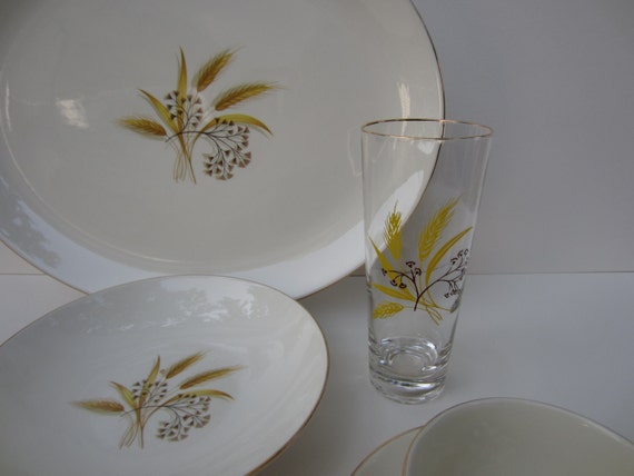 Homer Laughlin Rhythm Golden Wheat Pattern Mid Century