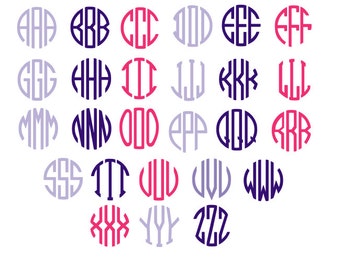 Circle Monogram SVG Vector Cutting File - Digital Instant Download