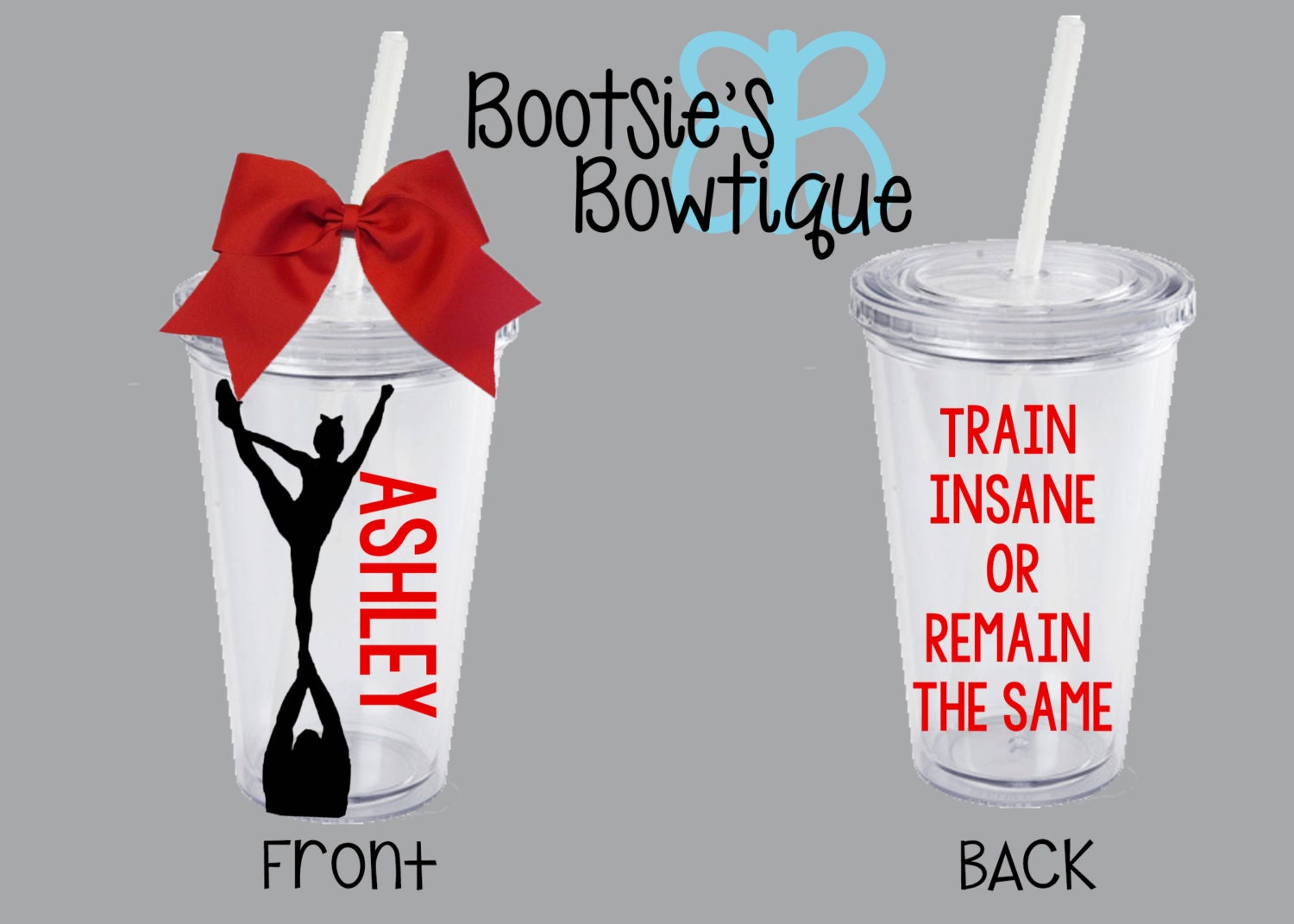 Cheer Tumbler Cup Cheerleading Cup by BootsiesBowtique on Etsy