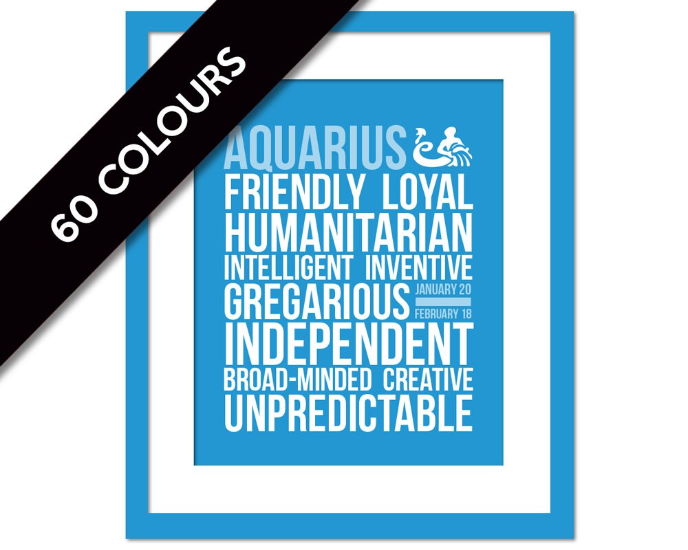 Aquarius Personality Character Traits Subway Art