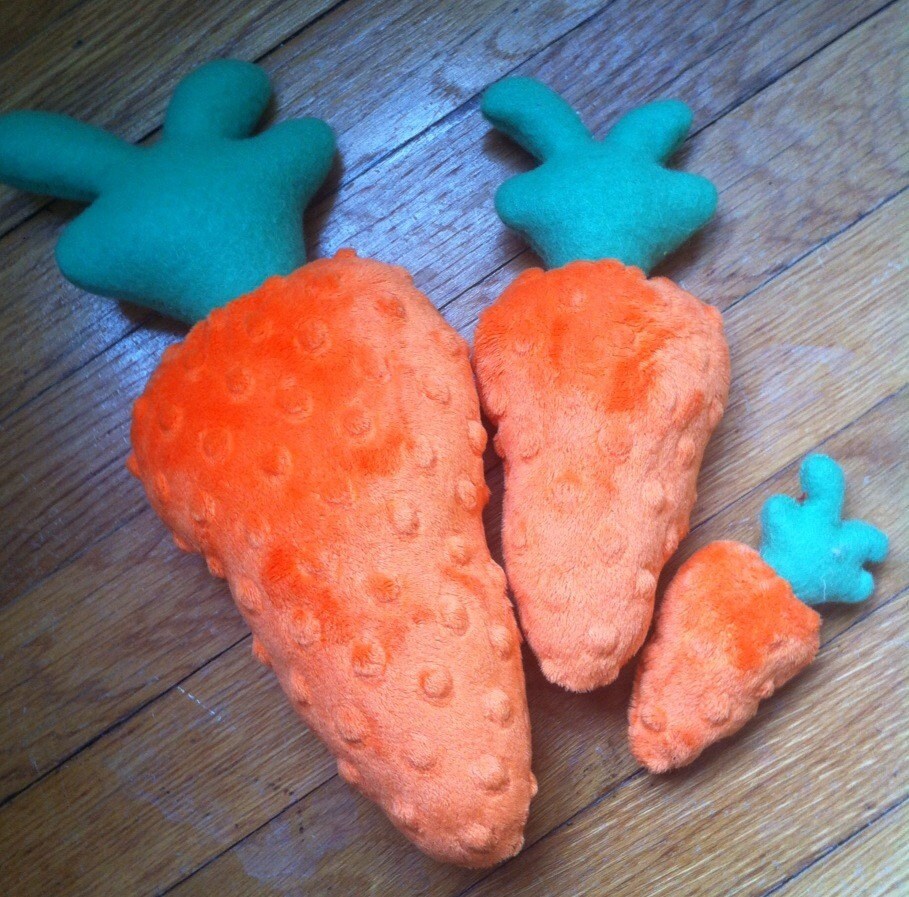 Plush Stuffed Carrot Available in Three Sizes Perfect for