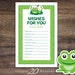 Instant Download Frog Theme Baby Shower Wishes by Studio20Designs