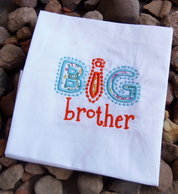 Big brother applique embroidery design. Tie applique. by jazziest