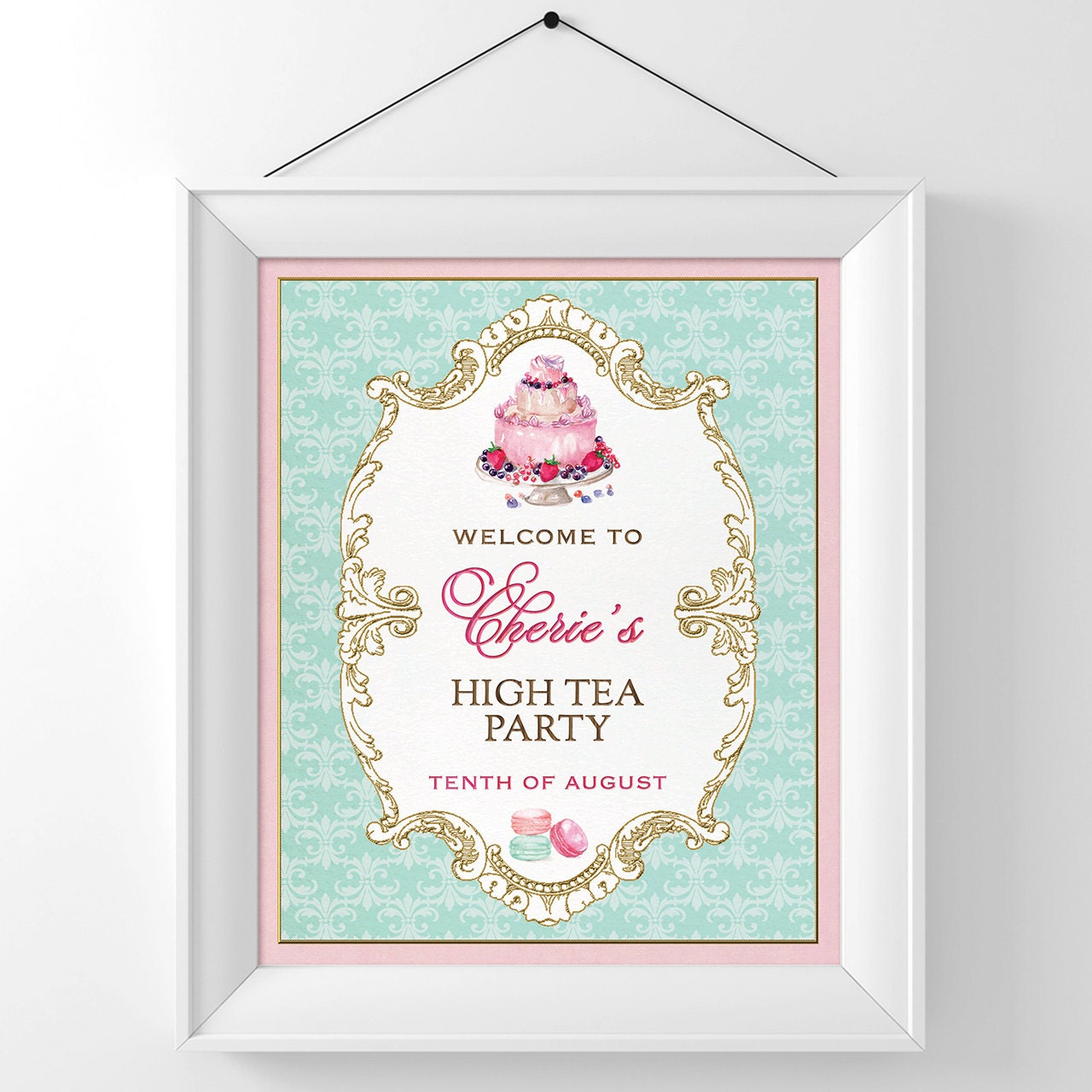 High Tea Party Sign Kitchen Tea Bridal Shower Sign Welcome