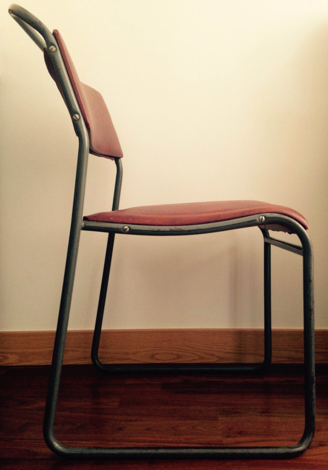 20 x Vintage Steel Leather Stacking Chairs by Cox-ideal for bistro ...