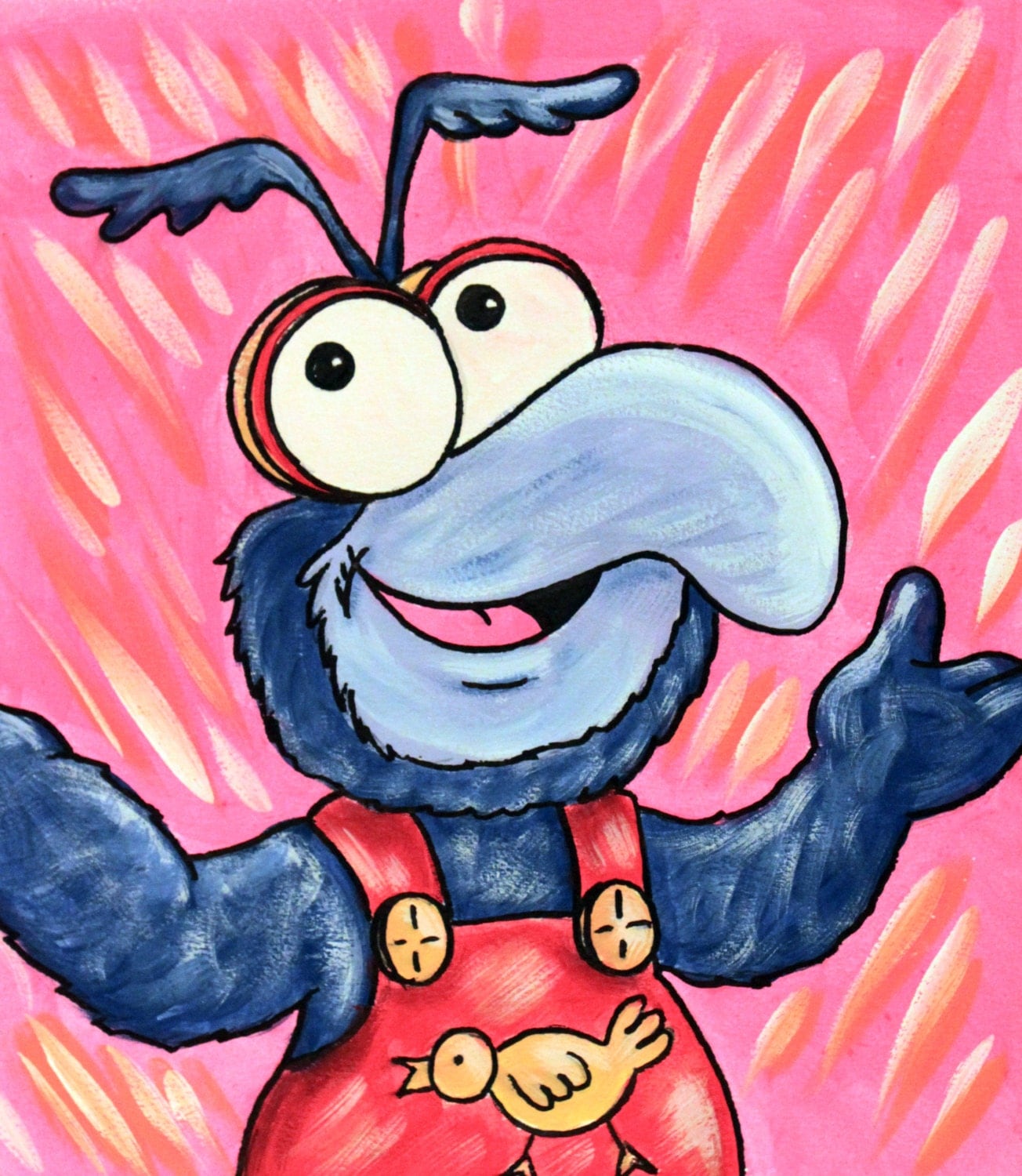 Muppet Babies Gonzo The Muppets cartoon acrylic by MSGimaging