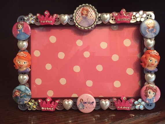 Sofia the first button picture frame displays by ButtonsAllAround