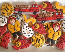 Popular items for firefighter cookies on Etsy