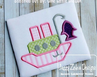 Items similar to Applique Boat Design (2 finishes) on Etsy