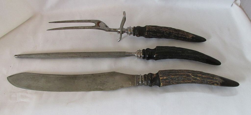 Keen Kutter 3pc Set Knife Fork & Sharpener Steel Carving Tools E.C ...
