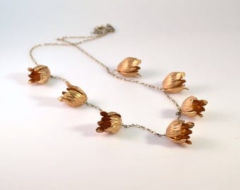 Garden Tulip Necklace in Sterling Silver: OFF-CENTER