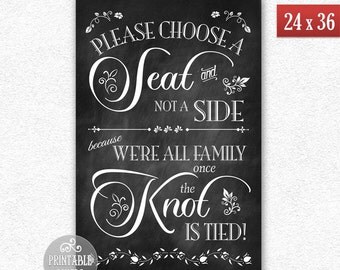 No Seating Plan (#6C) 24x36 DIY Printable Chalkboard Wedding Sign ...