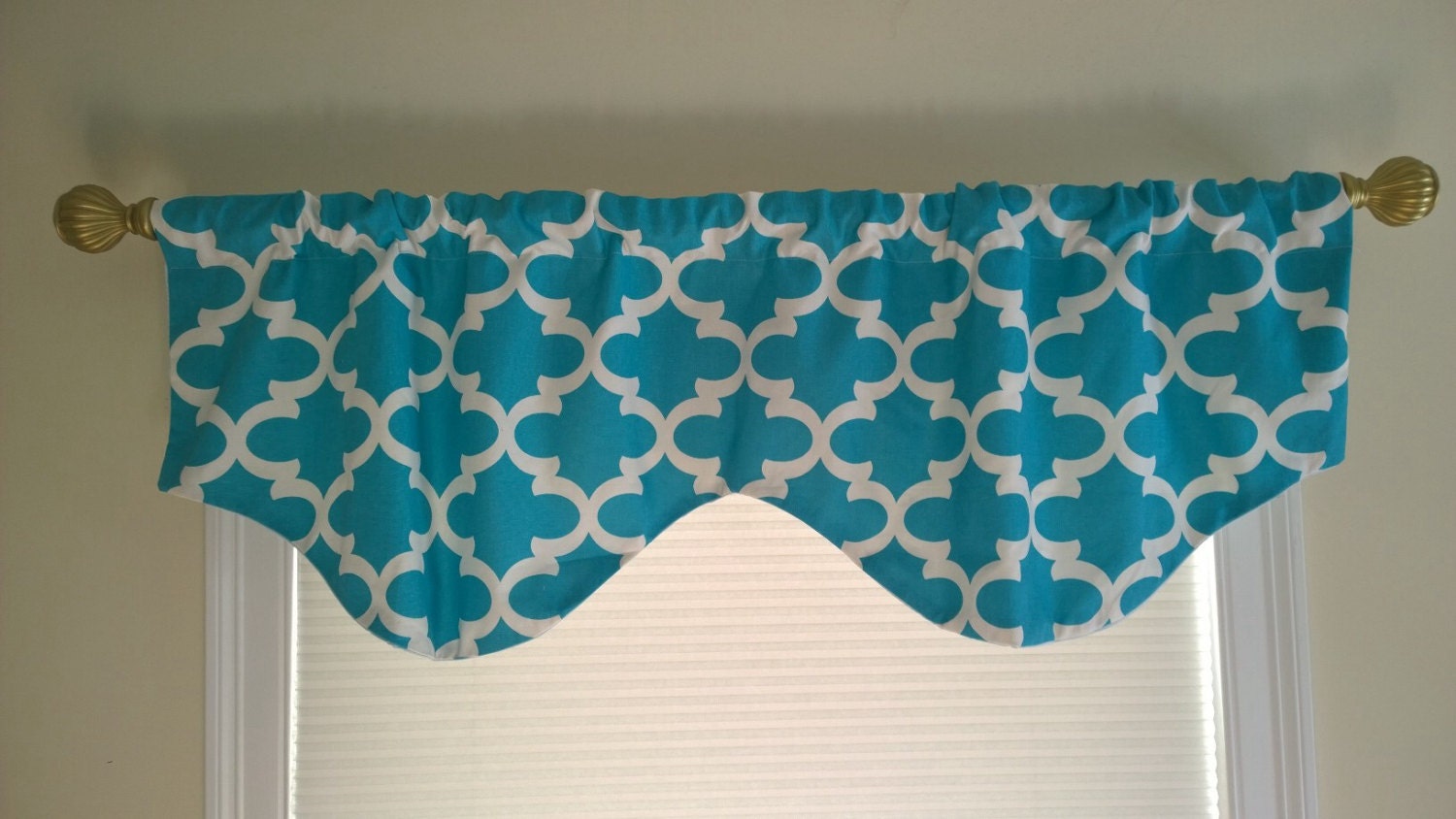 Blue FYNN valance scalloped Blue valance Blue decorative