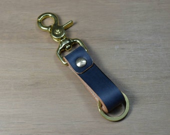 Natural Leather Key holder / Belt Loop with by EternalLeatherGoods
