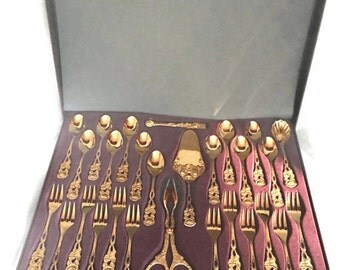 Solingen Dessert Hostess Set 28 Pieces, Hildesheimer Rose Pattern, 23/ ...