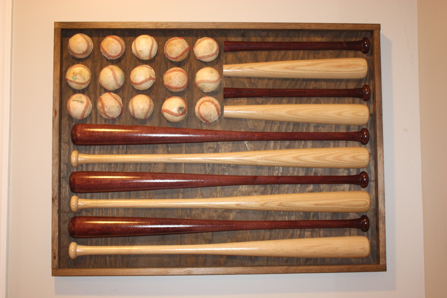 Rustic Baseball Bat American Flag made with real by BEngraved21