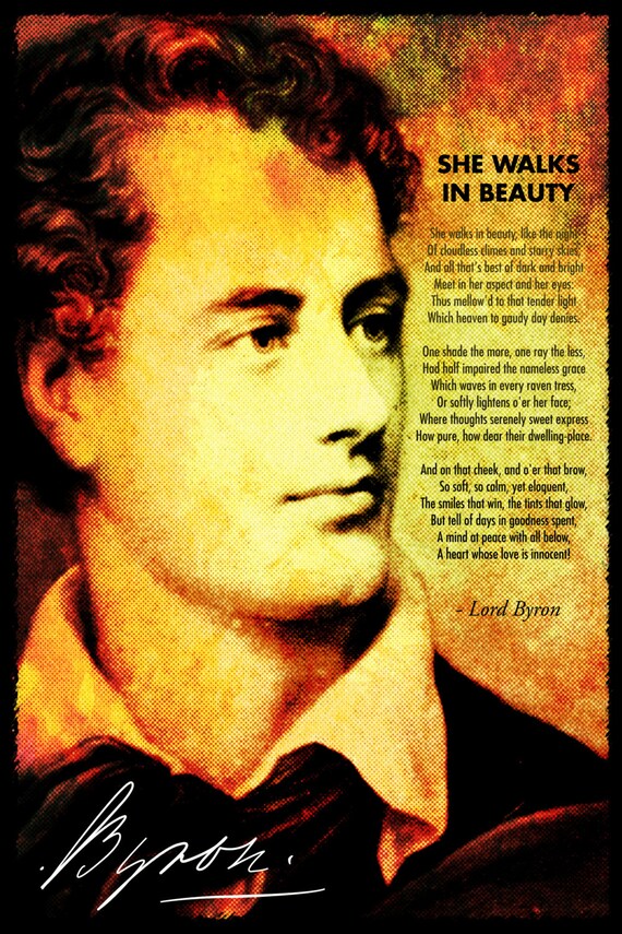 Lord Byron She Walks in Beauty Poem Original Art
