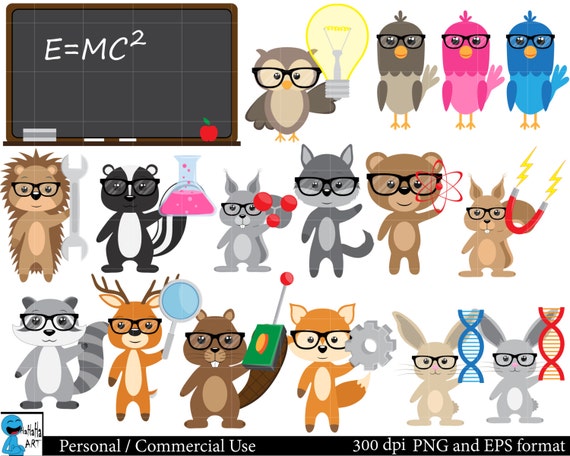 Laboratory animals Set Clipart Digital Clip Art Graphics