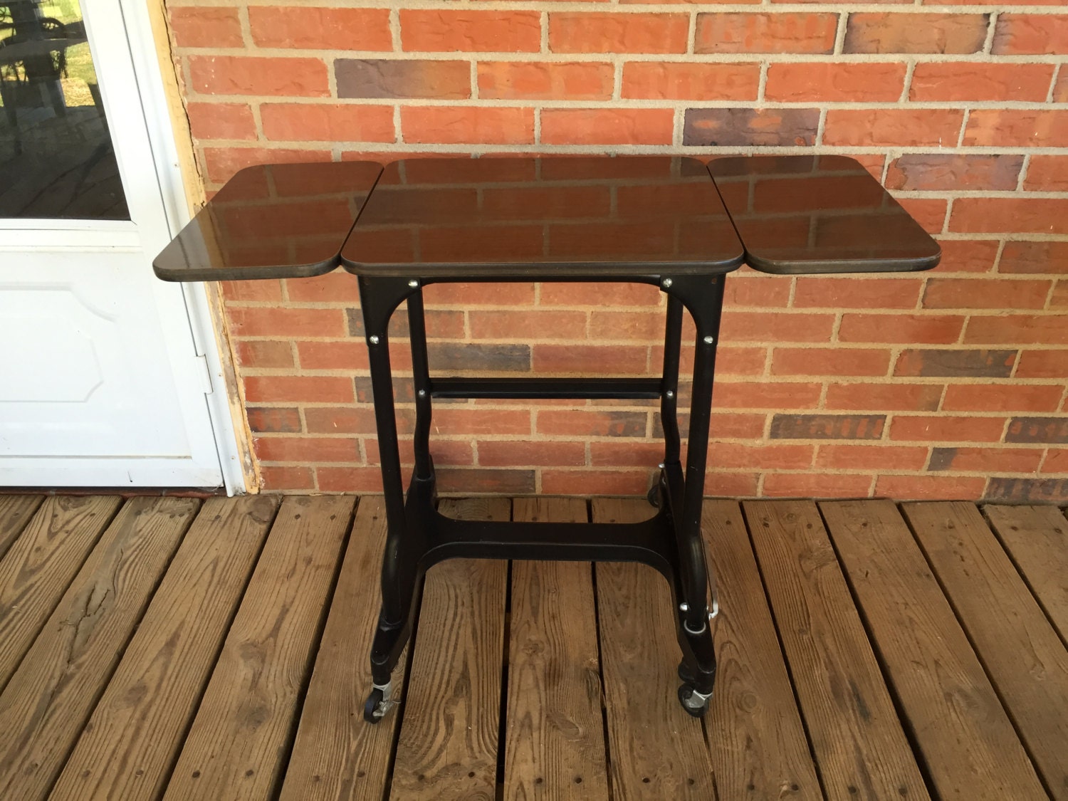 Vintage Mid Century Industrial Expandable Metal and Formica Rolling ...