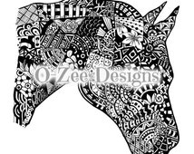Popular items for horse zentangle on Etsy