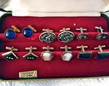 vintage stetson cufflinks, holiday gift, swank, vintage cufflink set, 6 ...