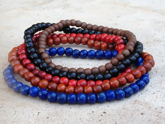 FREE SHIPPING-Men's Red BraceletMen's Beaded by MbraceMen on Etsy