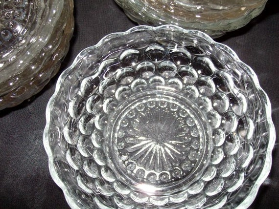 Dessert Bowls Eight Vintage Clear Glass Priority Shipping