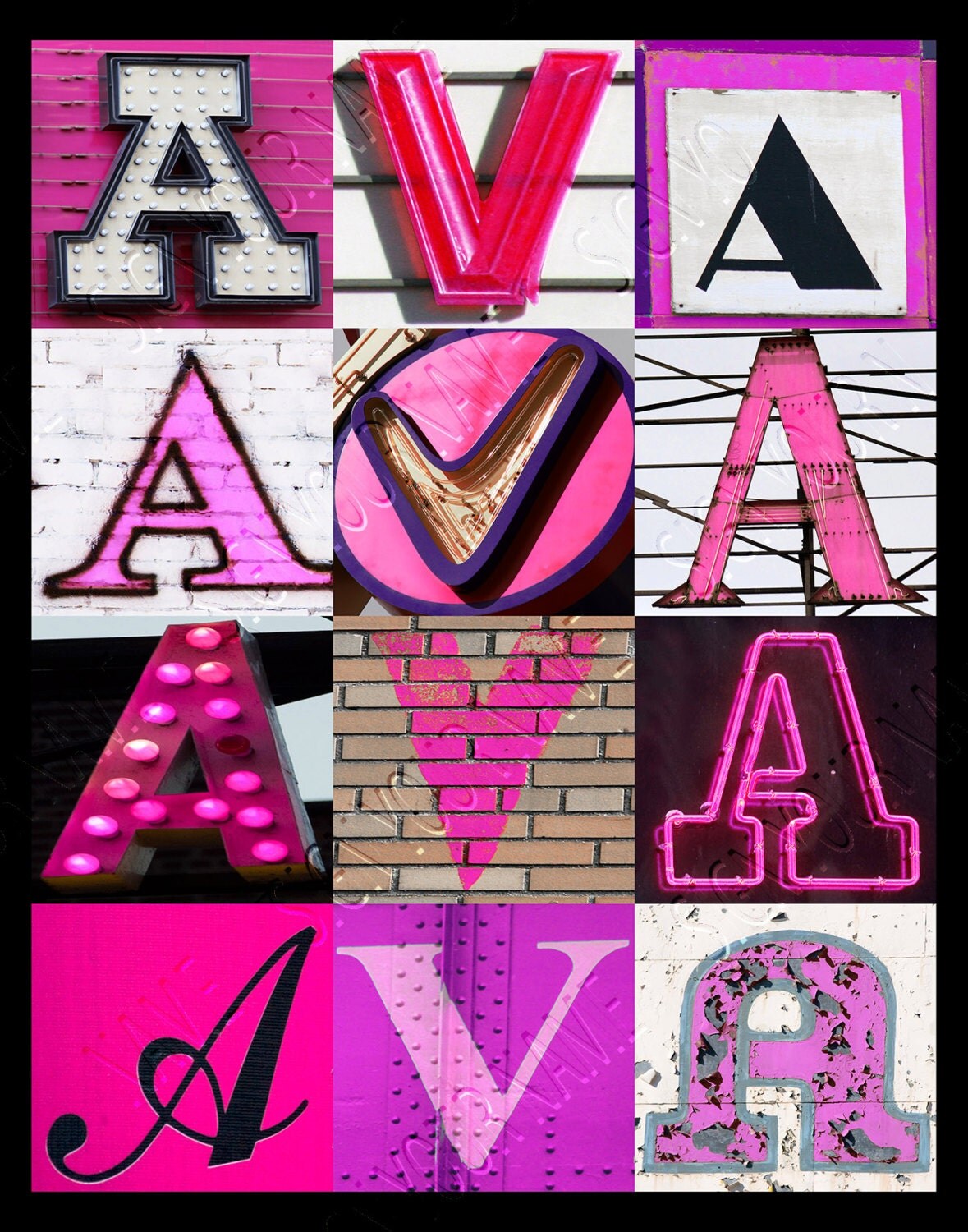 Personalized Poster featuring AVA showcased in photos of PINK