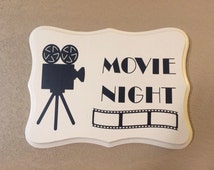 Popular items for movie night sign on Etsy