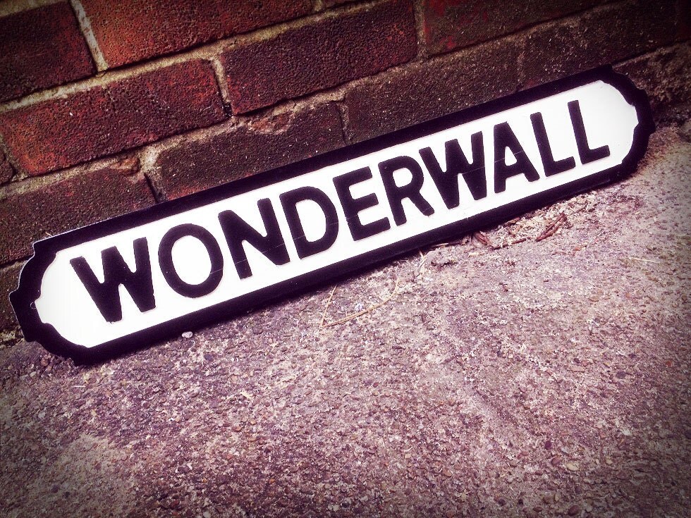 Oasis Inspired Wonderwall Faux Cast Iron Street Sign