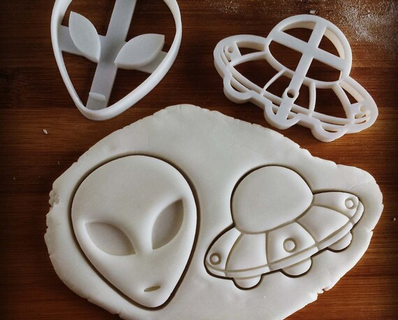 UFO and Alien cookie cutters biscuit dough cutter by Made3D