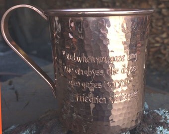 Copper Moscow Mule Mug 16 oz. Solid Copper in hammered Polished Finish ...