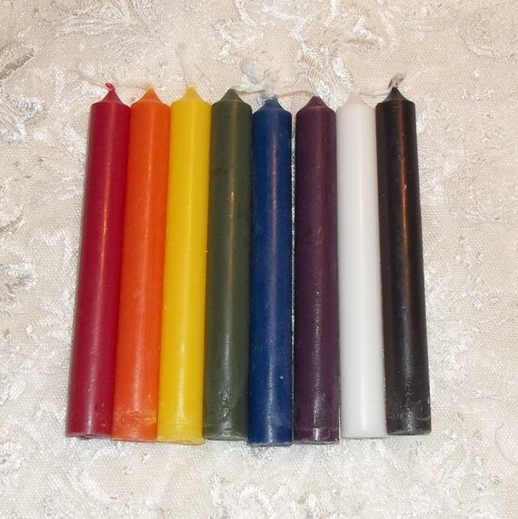Candle Set Rainbow Colors For Altars Charms and Magic