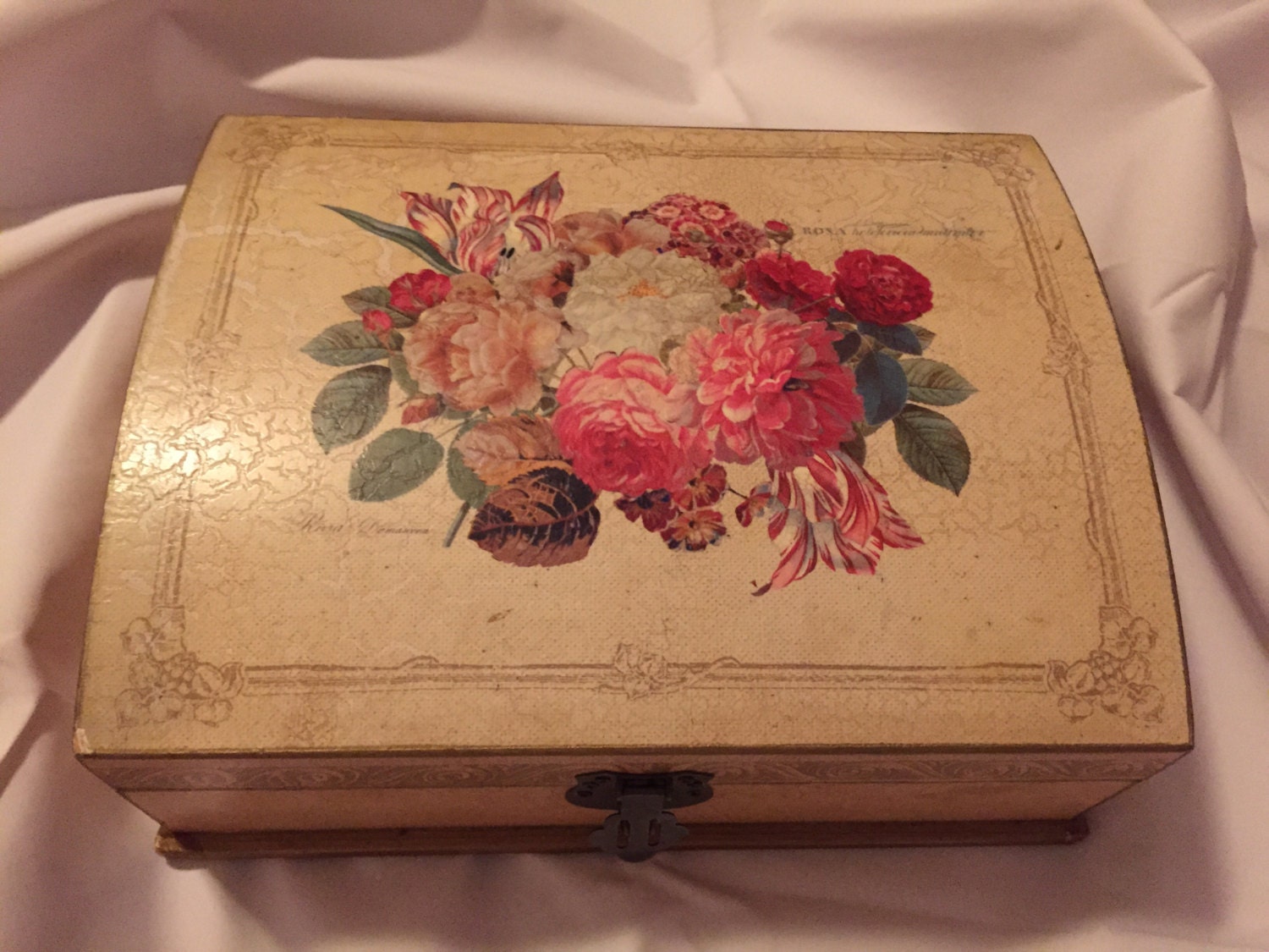 Vintage Wood Jewelry Box Roses Rosa Damascene Domed Top – Haute Juice