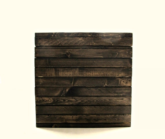 15 Inch Rustic Wooden Cube Box with Lid by IndependentBoxWorks