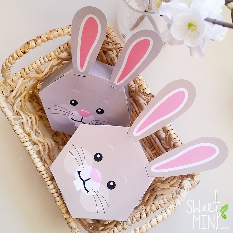 Printable Bunny Box DIY Digital Download Rabbit Party Favor
