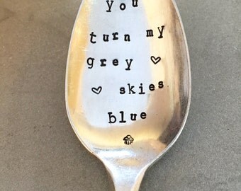 Stamped Silver Spoon Friendship Poem Soul by SweetThymeDesign