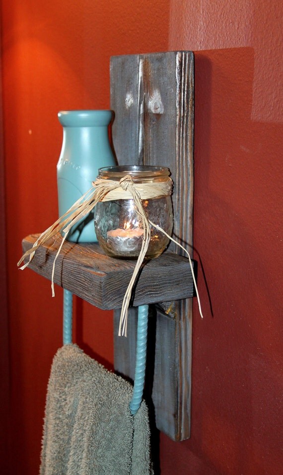 Rustic Reclamied Wood Towel Holder / Rack