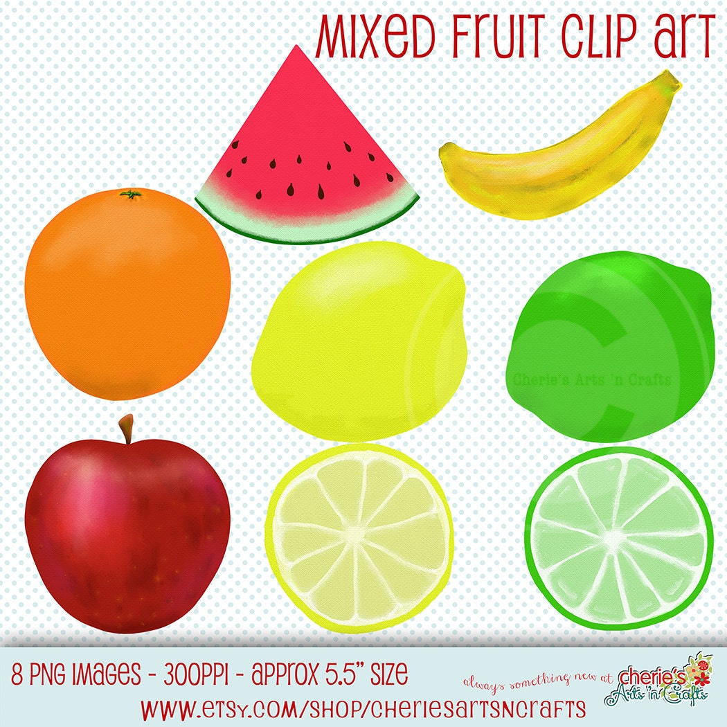 Fruit Clip Art Mixed Fruit Clip Art Lemon Clip Art Lime