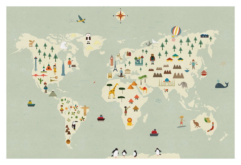 World map print