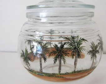 Painted glass jar | Etsy