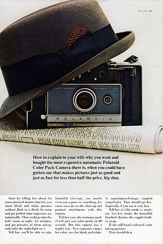 1966 Polaroid Automatic 100 Camera Ad