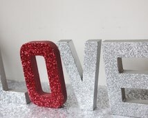 Popular items for red glitter letters on Etsy