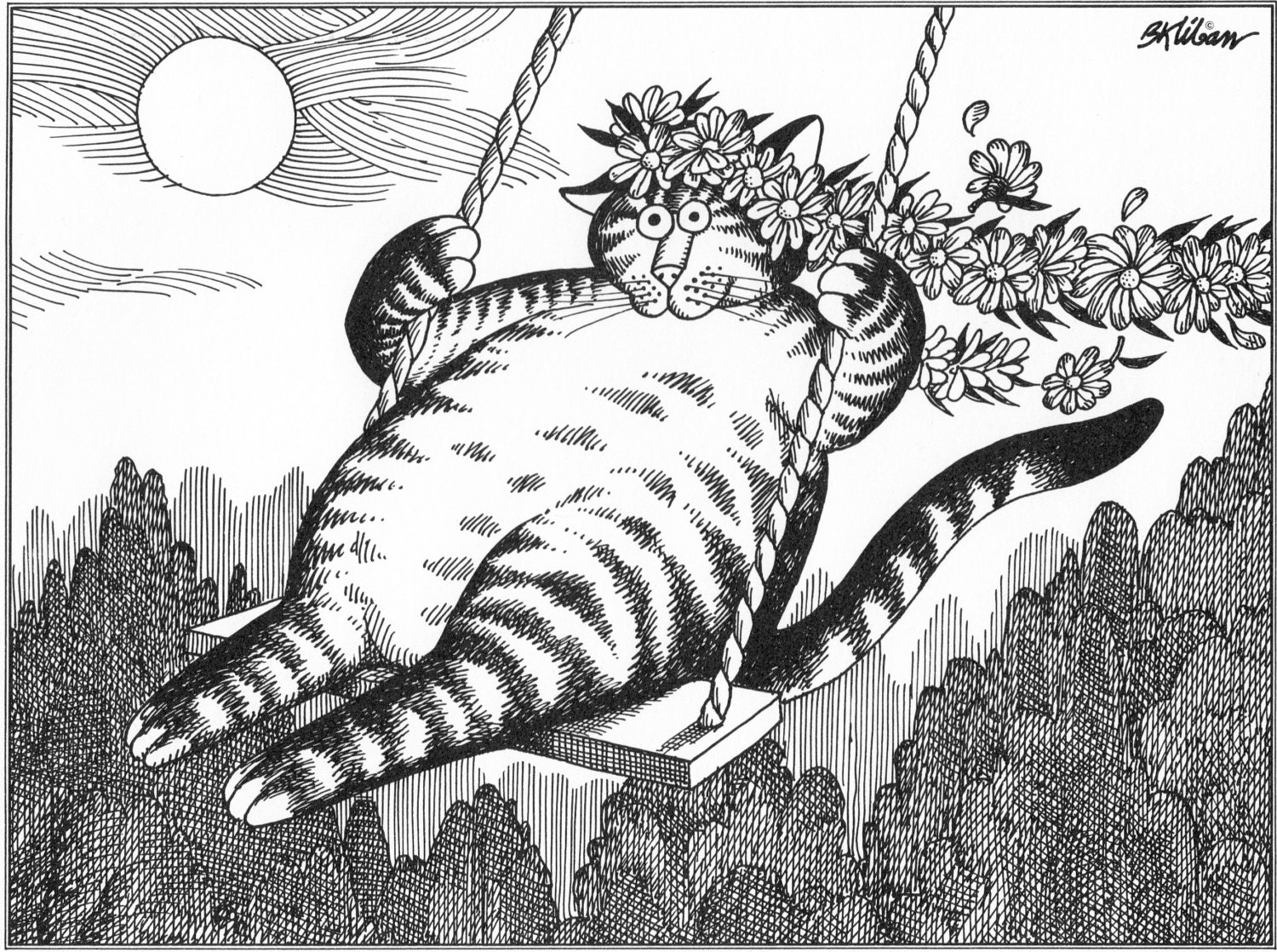 B. Kliban Cat Original Vintage Art Print by RockPaperNScissors