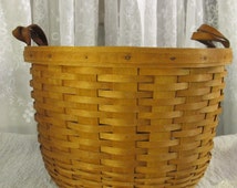 Vintage 1992 Longaberger large round signed handmade split maple ...